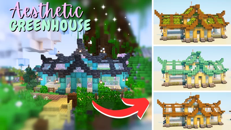 Easy & Cute Fantasy Greenhouse Minecraft Map