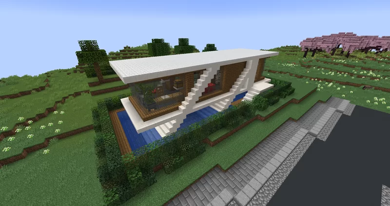 Modern Suspended House Minecraft Map