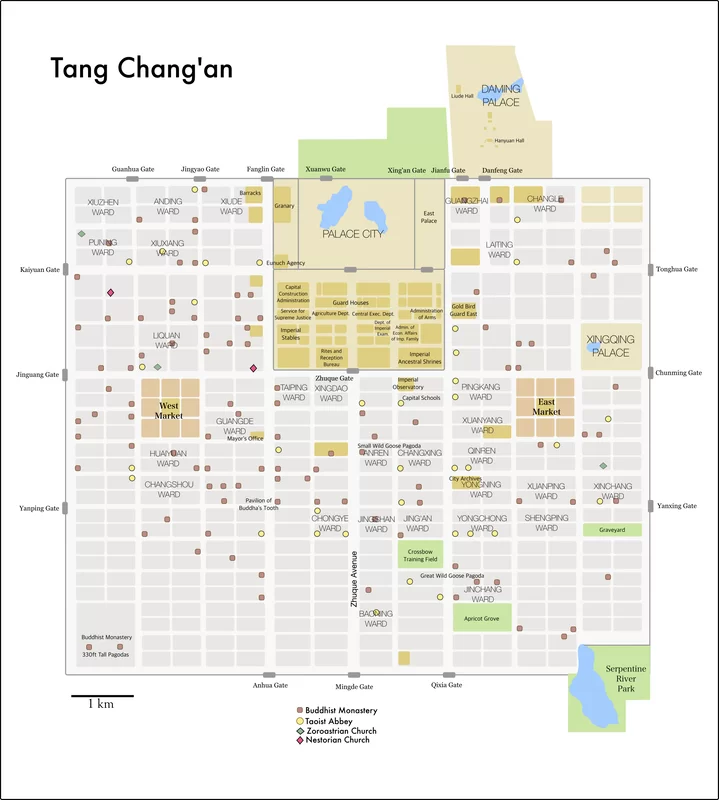Tang dynasty(Chinese cities at 7th AD) Minecraft Map