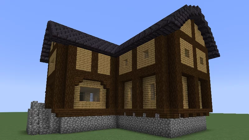 Simple Medieval Corner House Minecraft Map