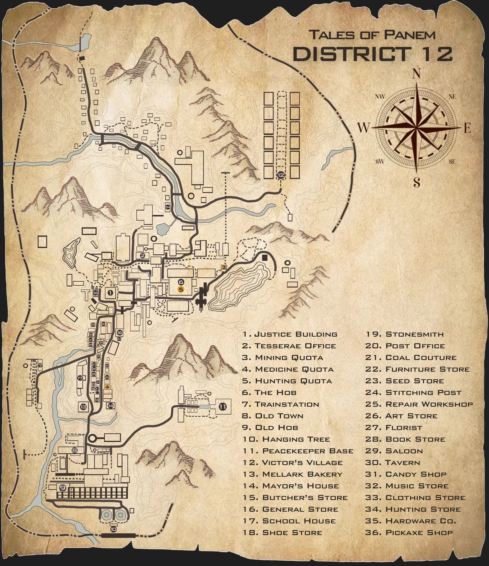 Hunger Games Districts Map