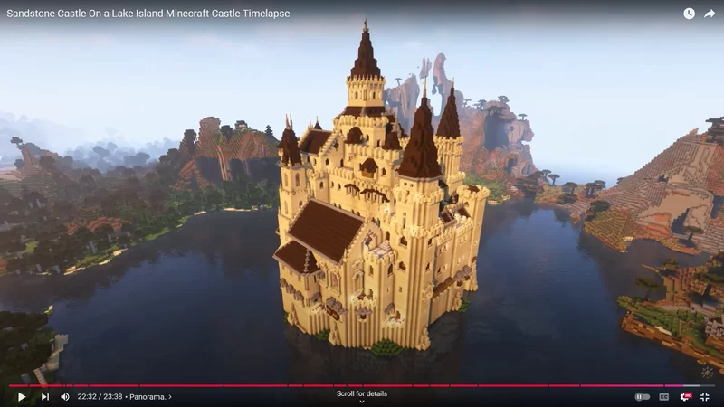 Sandstone Castle On a Lake Island Minecraft Castle Minecraft Map