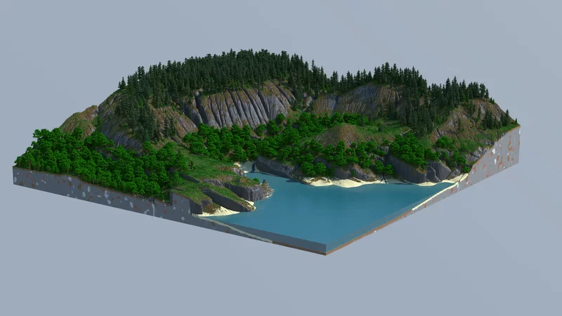 Creek in the mountains - 1000 / 1000 map [Java edition] Minecraft Map
