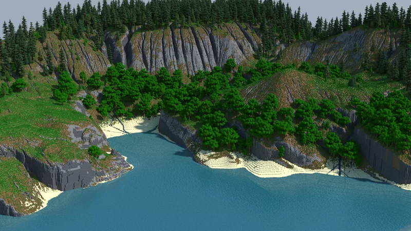 Creek in the mountains - 1000 / 1000 map [Java edition] Minecraft Map