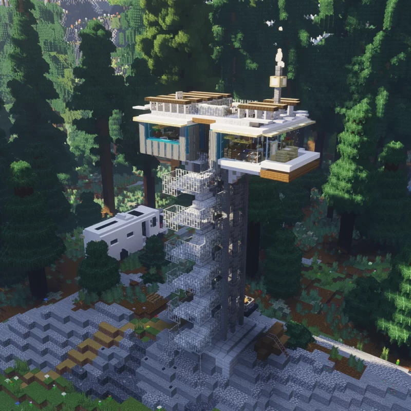 Cozy Fire Watch Tower Minecraft Map