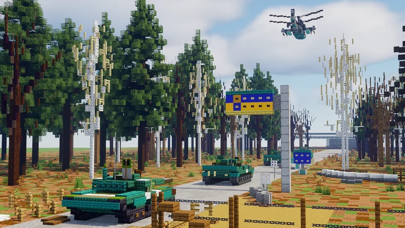 Russian Tanks enter Ukraine via Belarus Border Minecraft Map
