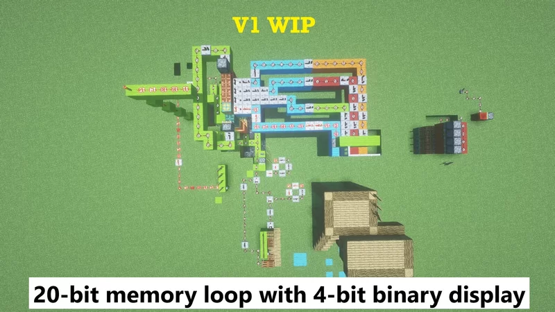 20 Bit Redstone Memory Loop V1 My First Redstone Build Minecraft Map