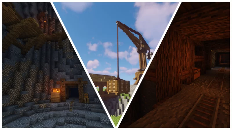 Quarry with large crane Minecraft Map