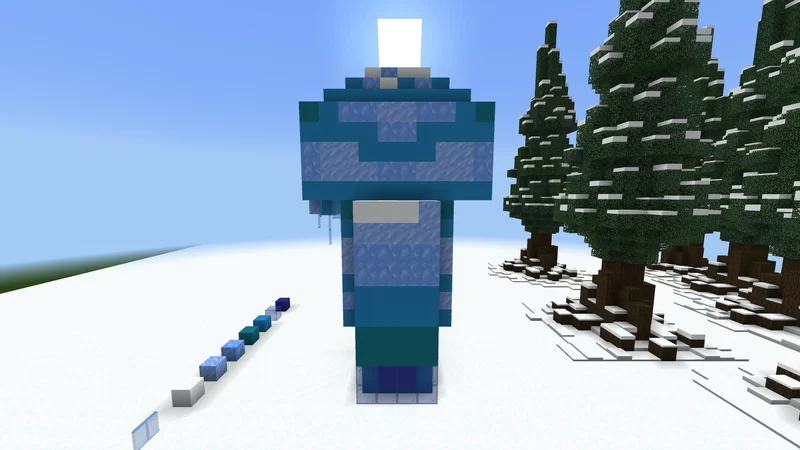 Blue Ice Glacier Golem Minecraft Map