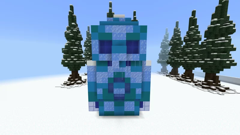 Blue Ice Glacier Golem Minecraft Map