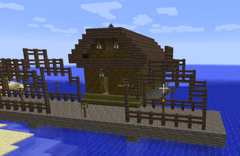 Snep Zone Fishing Harbor Hut Minecraft Map