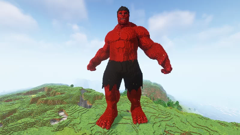 Minecraft Red Hulk Statue Minecraft Map