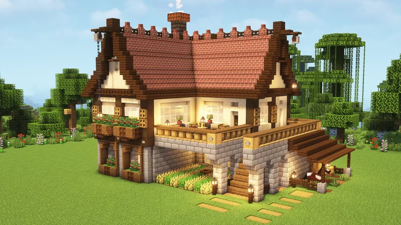 🏡🧱 Cozy Medieval House | Download & Tutorial Minecraft Map