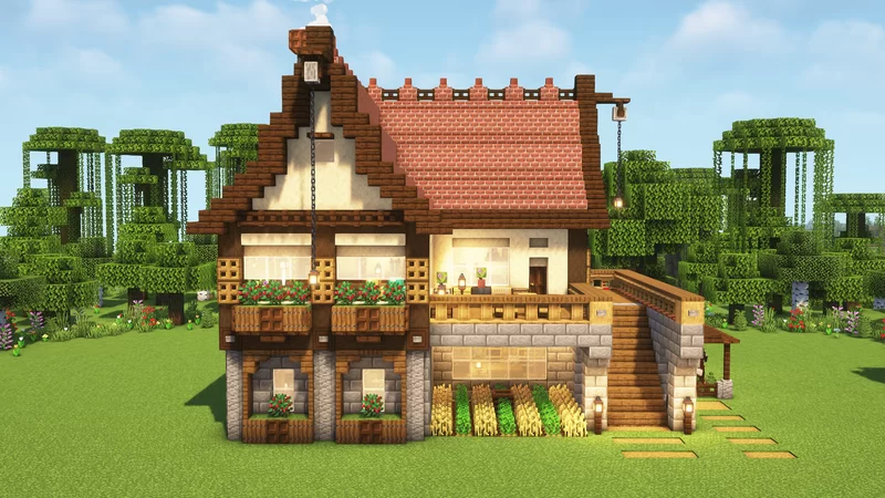 🏡🧱 Cozy Medieval House | Download & Tutorial Minecraft Map