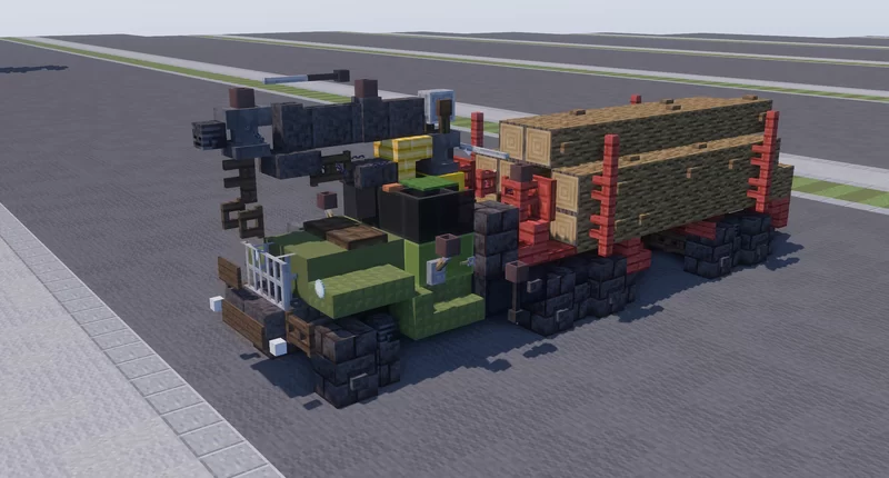 Ural 43204-31 Log Carrier with Trailer (1.5:1 Scale) Minecraft Map