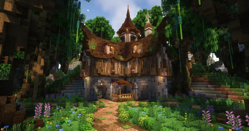 Wooden Cottage - Two Player Survival Base Minecraft Map