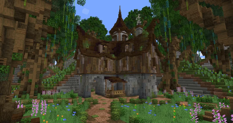 Wooden Cottage - Two Player Survival Base Minecraft Map