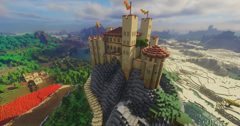 Mediterranean Castle with surrounding farmlands and villages - Castle ...