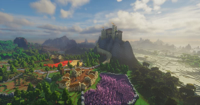 Mediterranean Castle with surrounding farmlands and villages - Castle ...