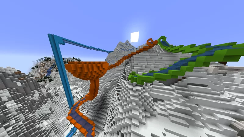 Mountain water slide park Minecraft Map