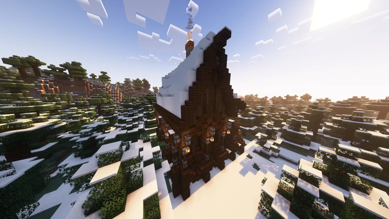 Dark Oak Cabin in the snow Minecraft Map