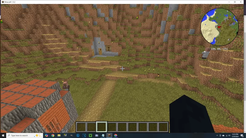 Cool starting location next to village in a valley between two biomes ...