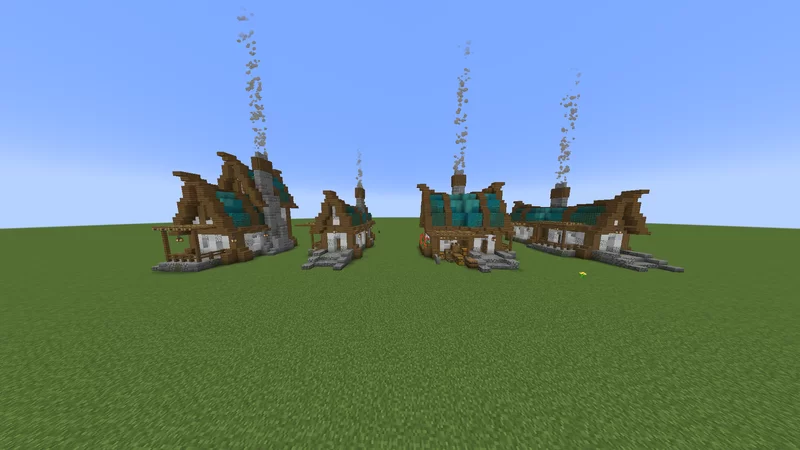 4 houses Minecraft Map