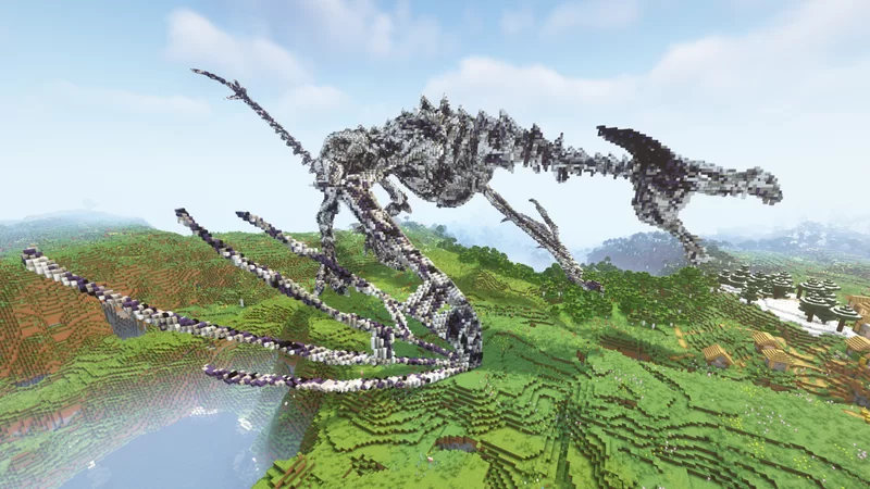 Minecraft Ender Dragon Skeleton Statue Free (This file is not suitable ...
