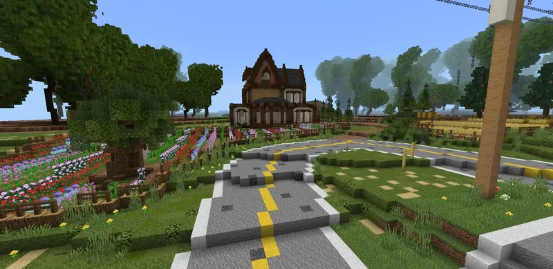 Sushi's side of the neighbourhood Minecraft Map