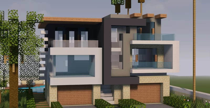 Modern House 45 (Map + Schem) Minecraft Map