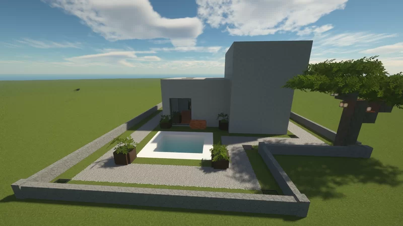 Modern House With Pool Minecraft Map