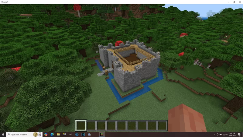 Simple Castle in a Dark Wood area for Bedrock Minecraft Minecraft Map