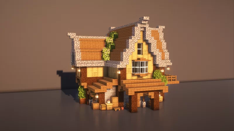 🏠 'StoneWood' Market House Minecraft Map