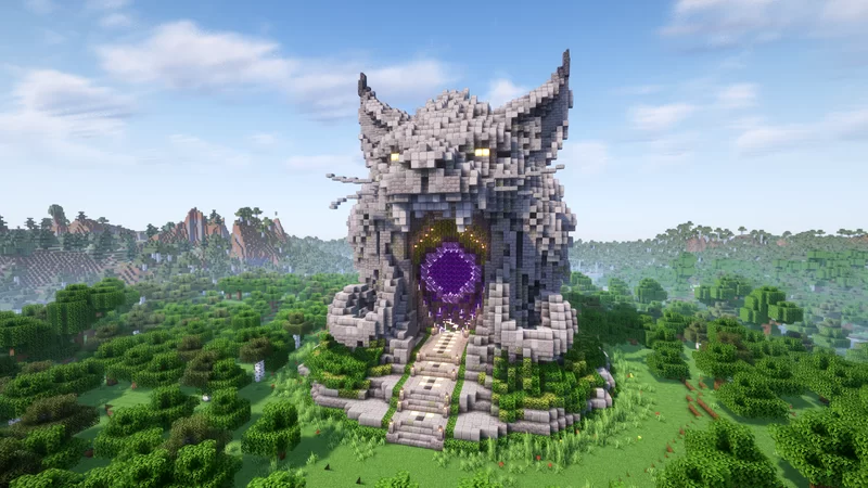 Minecraft Lynx Nether Portal Statue Minecraft Map
