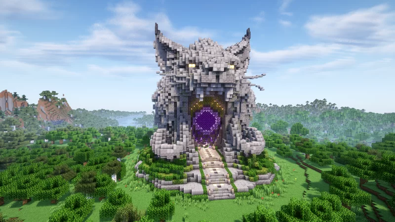 Minecraft Lynx Nether Portal Statue Minecraft Map