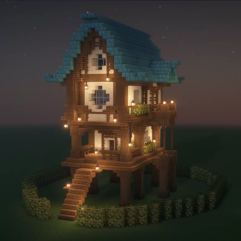 Raised Spruce Fairy Cottage Minecraft Map