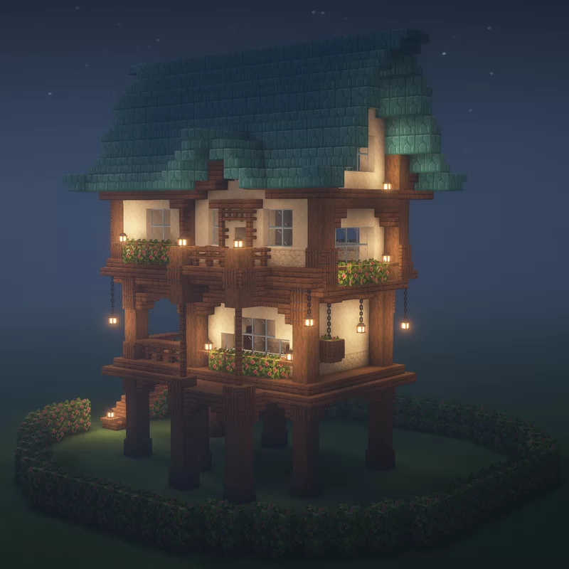 Raised Spruce Fairy Cottage Minecraft Map