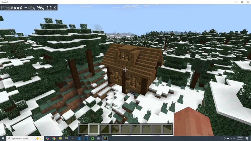 Nice Basic Cabin in Snowy Spruce Biome for Bedrock Minecraft Minecraft Map