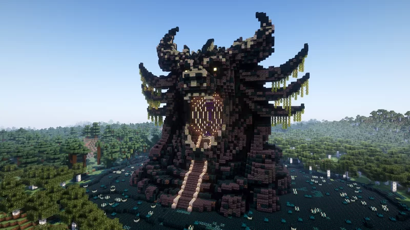 Minecraft Warden |Concept| Nether Portal Statue Minecraft Map