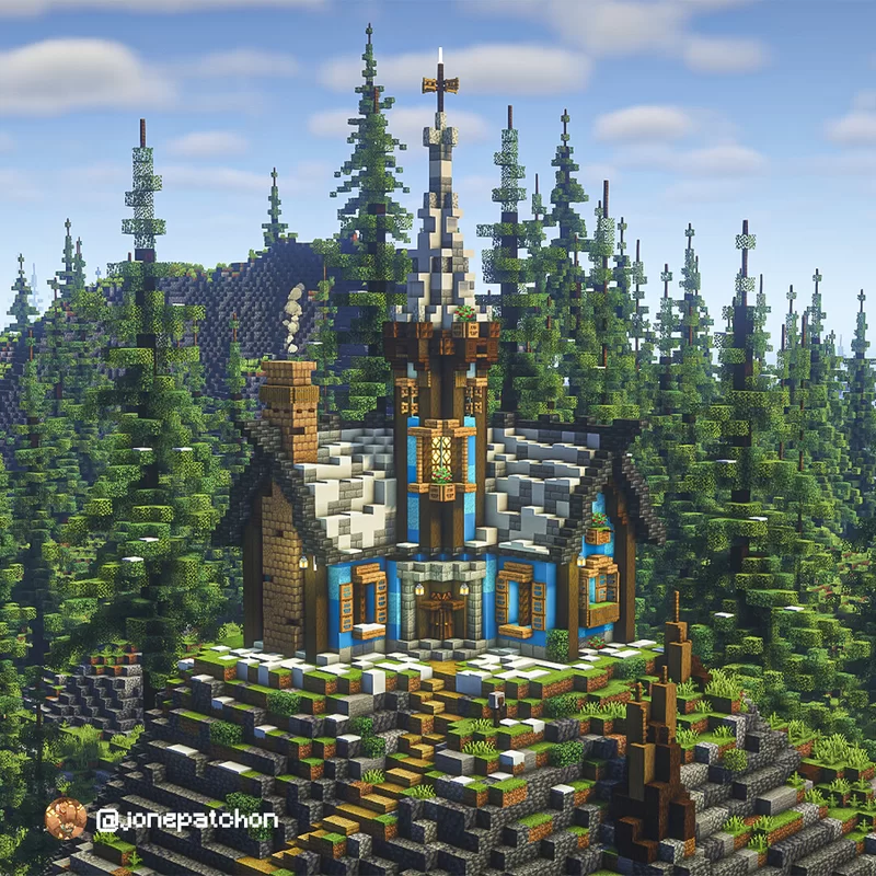 Blue cozy house Minecraft Map