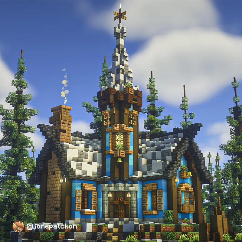 Blue cozy house Minecraft Map