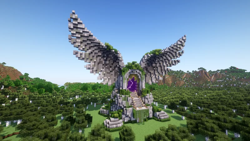 Minecraft Wings of Nature Nether Portal Statue V05 Minecraft Map