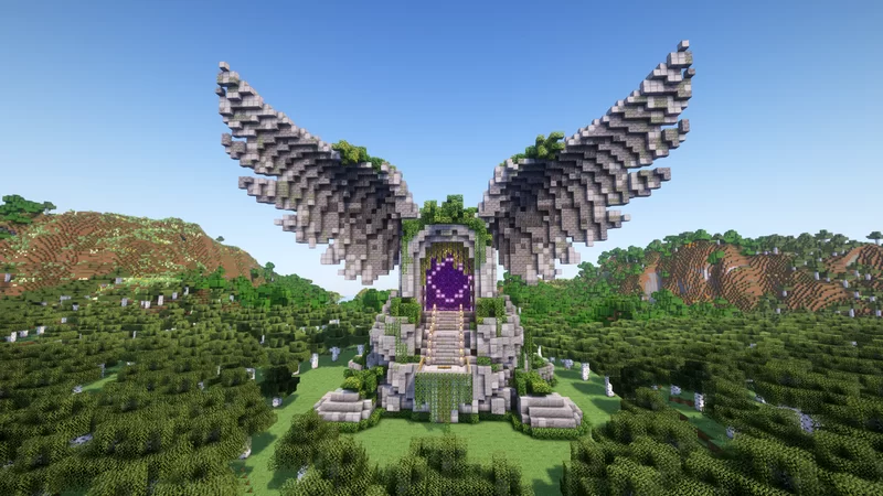 Minecraft Wings of Nature Nether Portal Statue V05 Minecraft Map