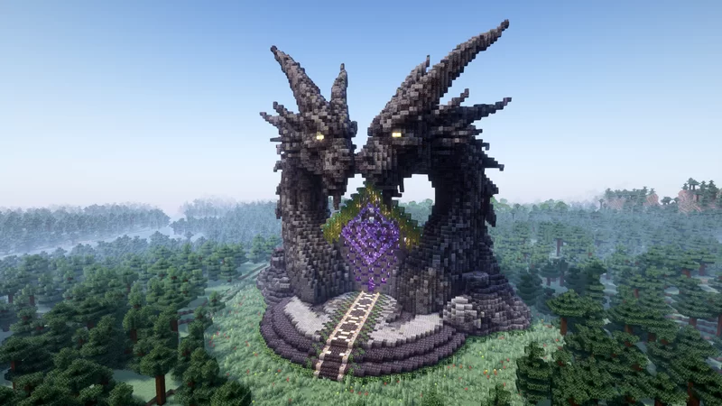Minecraft Dragon Head Nether Portal Statue V19 Minecraft Map