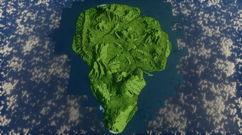 Isla Nublar 1993 Real Height Jurassic Park Minecraft Map