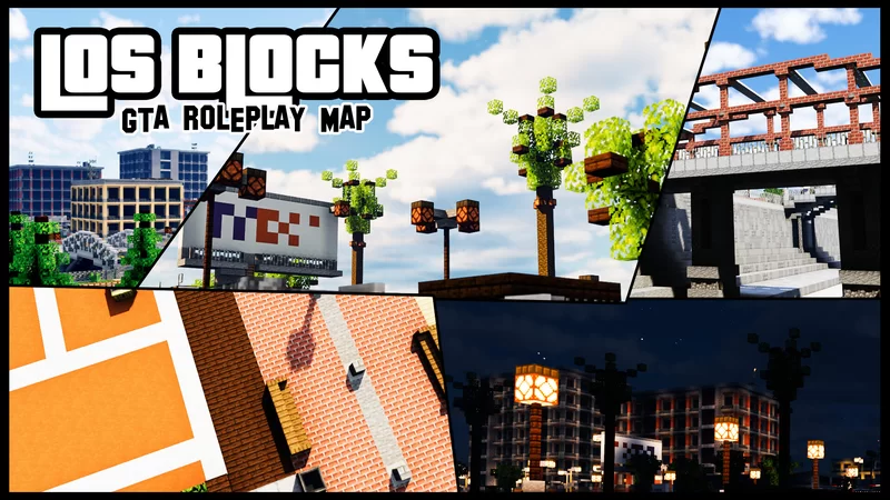 LOS BLOCKS 🌴 GTA City Roleplay Map (1.20.4 and above) Minecraft Map