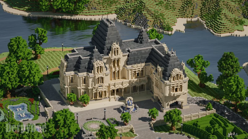 Gilded Age Mansion | 7k map, interiors, gardens + download Minecraft Map