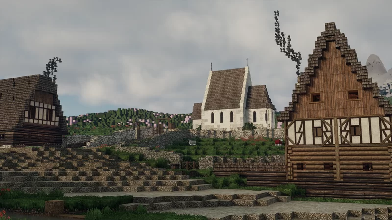 Dragonspire castle + village Minecraft Map