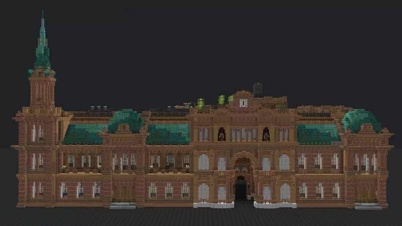 Casa Rosada. Italianate–Eclectic Architecture. Minecraft Map