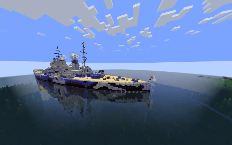 Blue steam ship Minecraft Map